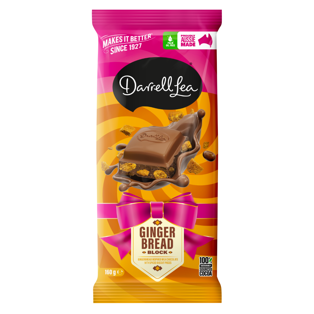 Gingerbread Chocolate 160g Darrell Lea